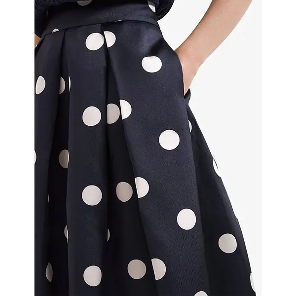 PHASE EIGHT Polka-dot Woven Midi Skirt