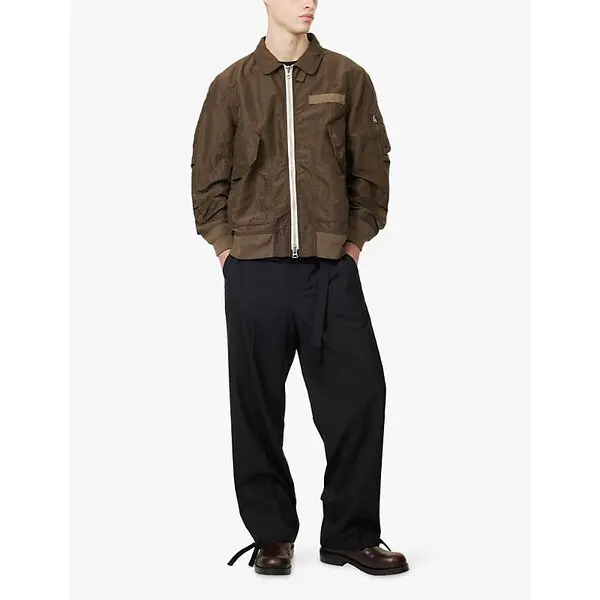 Sacai Collared Zip-up Nylon Twill Jacket
