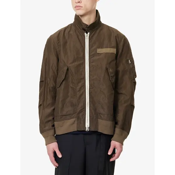 Sacai Collared Zip-up Nylon Twill Jacket