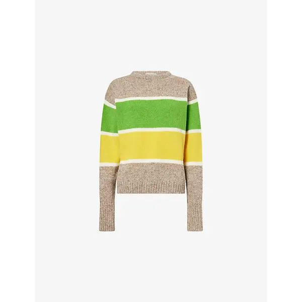 JW Anderson Striped Round-neck Wool Jumper