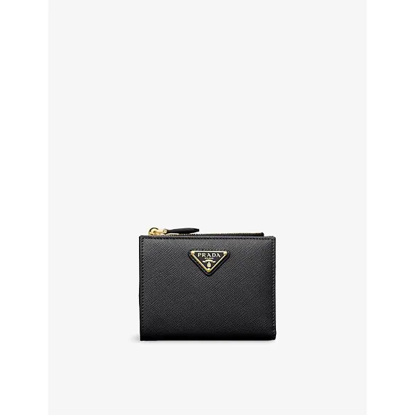 Prada Brand-plaque Small Leather Wallet - Black