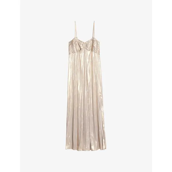 Zadig&Voltaire Rippie Pleated-bodice Satin Maxi Dress