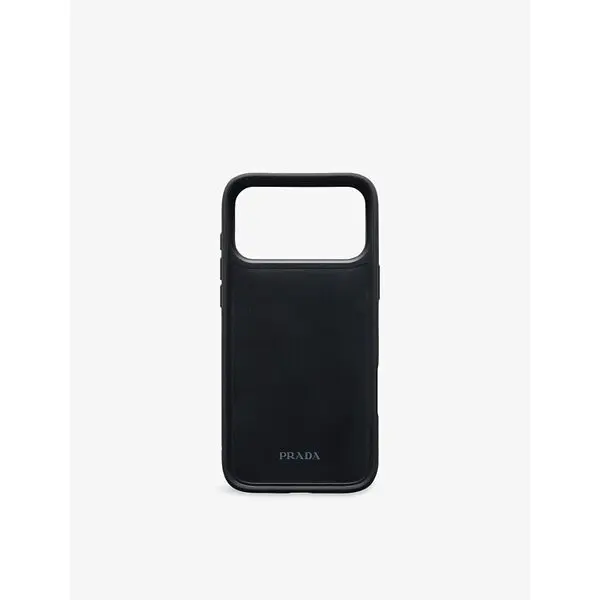 Prada Brand-plaque Leather Iphone 17 Pro Phone Case