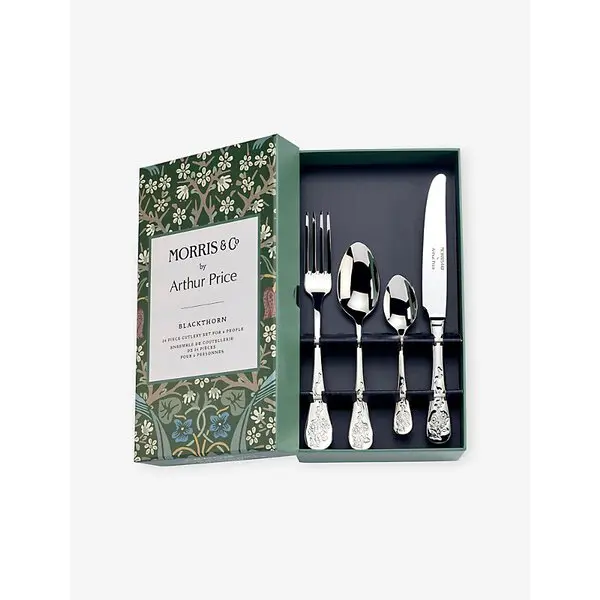 ARTHUR PRICE Morris & Co. Blackthorn 24-piece Stainless-steel Cutlery Set - Stainless Steel