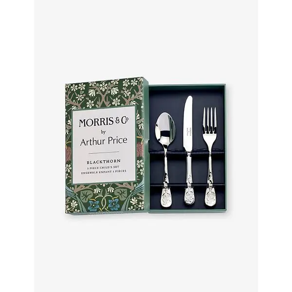 ARTHUR PRICE Morris & Co. Blackthorn 3-piece Stainless-steel Child's Cutlery Set - Stainless Steel