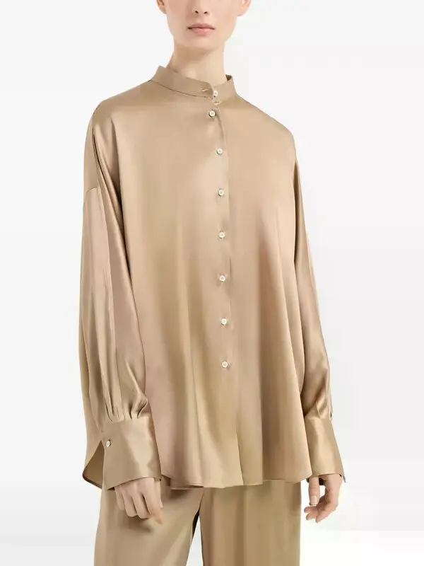 Brunello Cucinelli Monili-detailed Satin Shirt