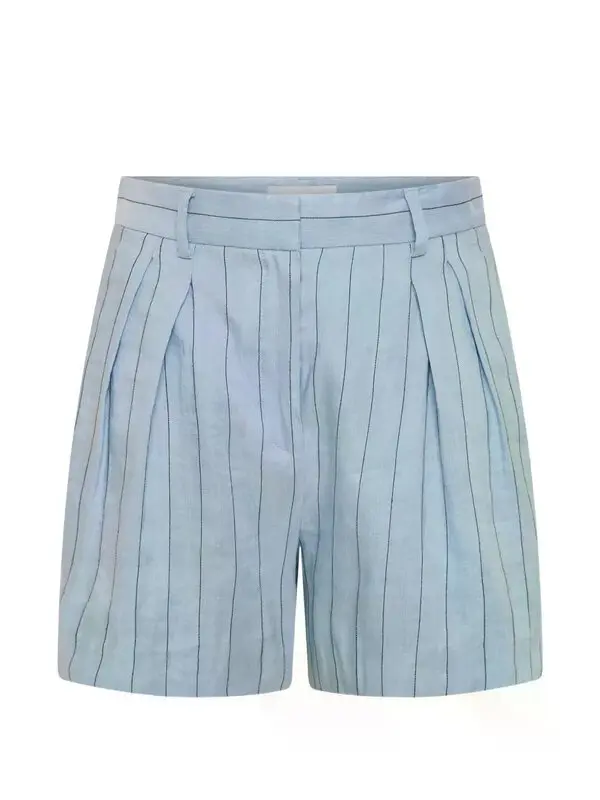 Rebecca Vallance Effie Pleated Pinstriped Shorts