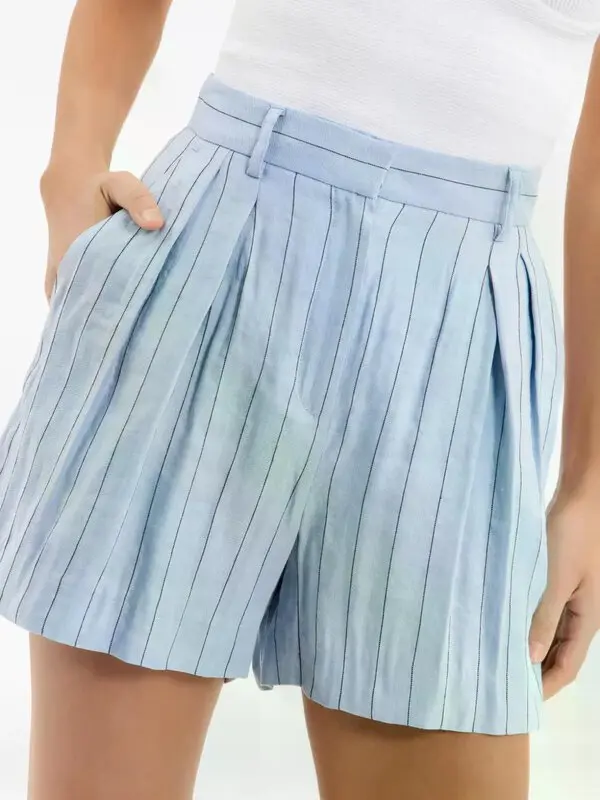 Rebecca Vallance Effie Pleated Pinstriped Shorts