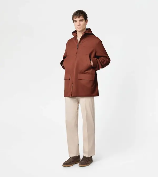 TOD'S Short Parka In Technical Canvas