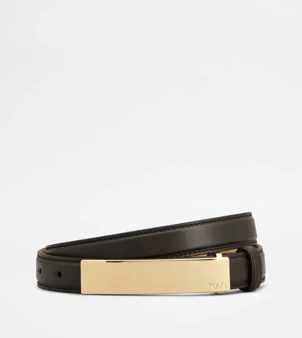 TOD'S Leather Belt With Branded Buckle