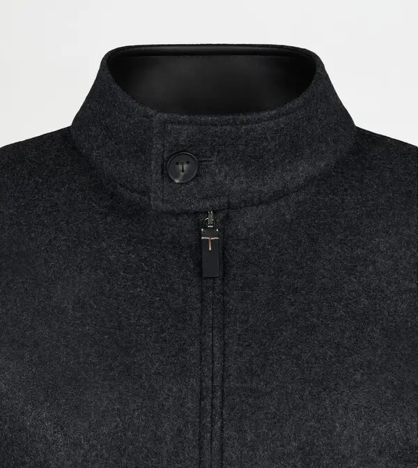 TOD'S Bomber Jacket In Double Cashmere - Grey