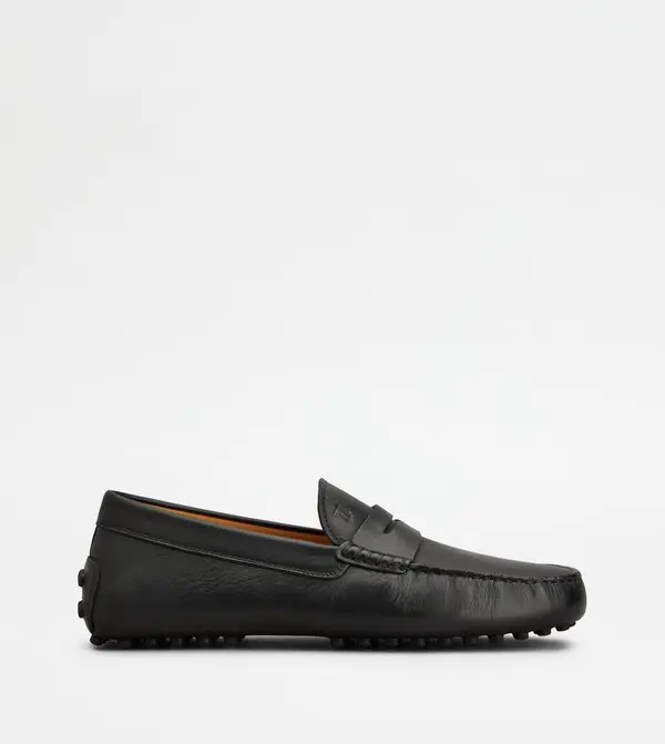 TOD'S Gommino Leather Loafers - Black