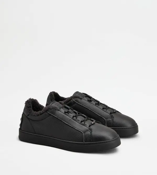 TOD'S Leather Sneakers With Shearling Lining