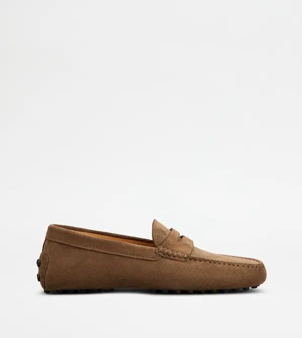TOD'S Gommino Suede Loafers - Brown