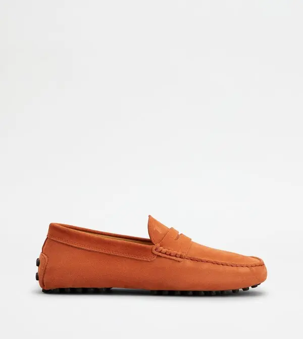 TOD'S Gommino Suede Loafers - Orange
