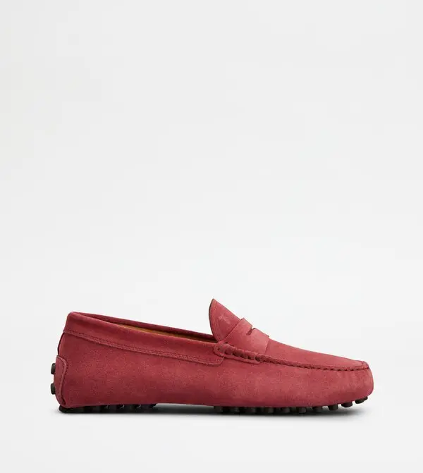 TOD'S Gommino Suede Loafers - Red