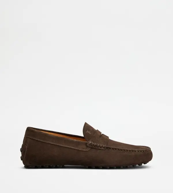 TOD'S Gommino Suede Loafers - Brown