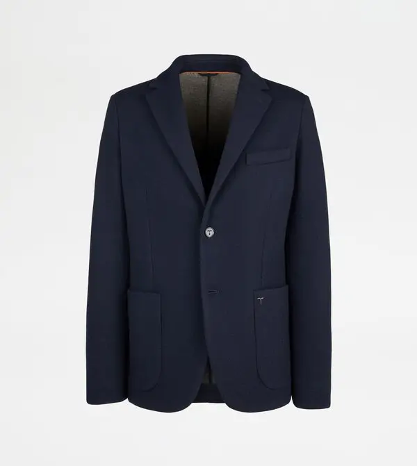 TOD'S Blazer In Cashmere Blend Jersey - Blue