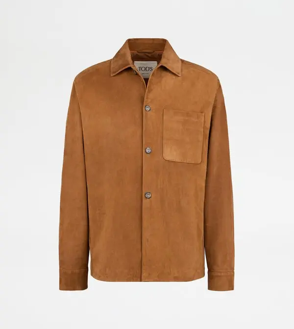 TOD'S Shirt Jacket In Pashmy Suede