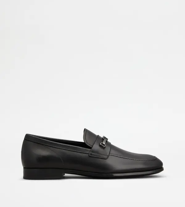 TOD'S Leather Loafers With Metal T-clamp