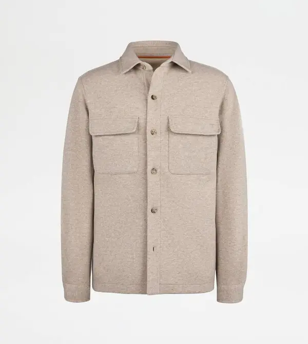 TOD'S Cashmere Blend Jersey Shirt Jacket