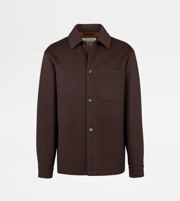 TOD'S Spiga Wool Drap Shirt Jacket