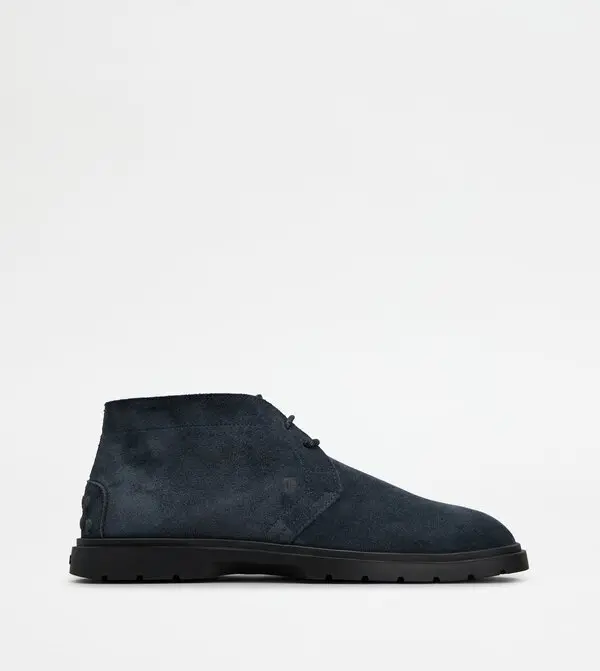 TOD'S Desert Boots In Calfskin Suede - Blue