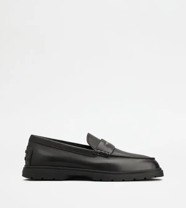 TOD'S Leather Loafers With Metal Accent