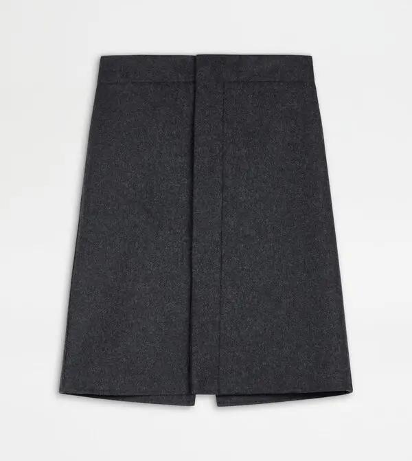 TOD'S Double Cashmere Skirt With T-stitching