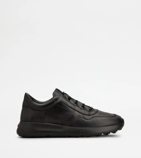 TOD'S Red Dot Leather Sneakers - Black