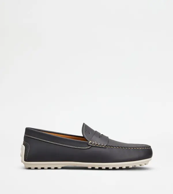TOD'S City Gommino Leather Loafers - Grey