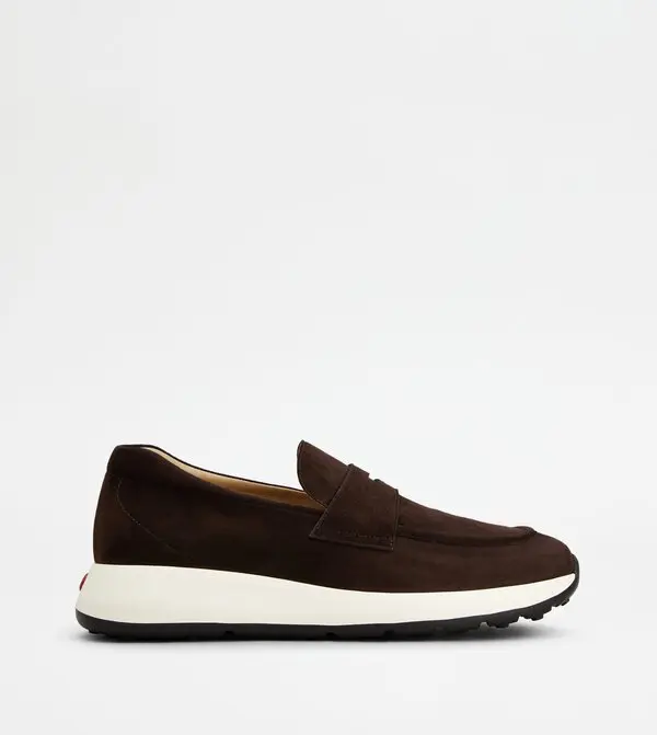 TOD'S Sporty Loafers In Pashmy Suede With Red Dot Detail