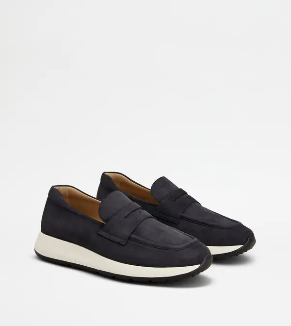 TOD'S Sporty Loafers In Pashmy Suede - Blue