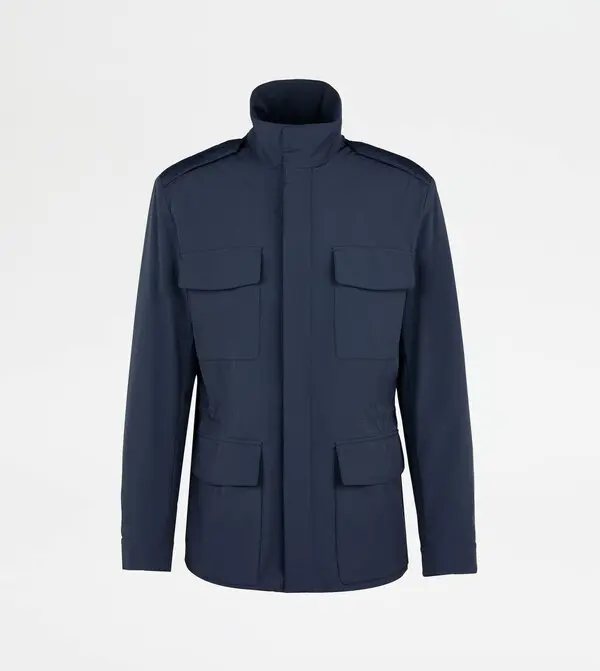 TOD'S Field Jacket In Technical Fabric - Blue