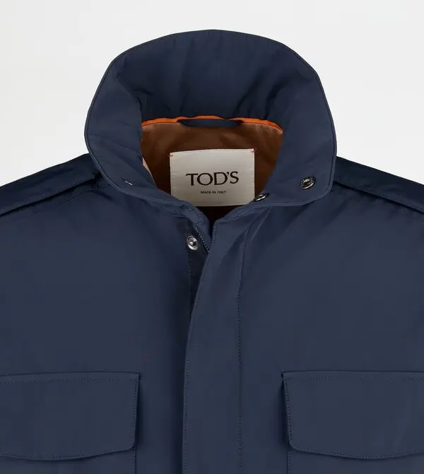 TOD'S Field Jacket In Technical Fabric - Blue