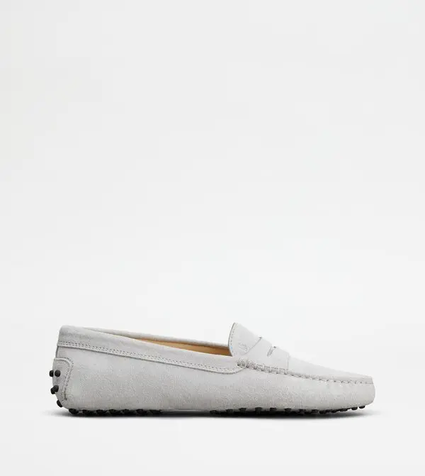 TOD'S Gommino Suede Loafers - Grey