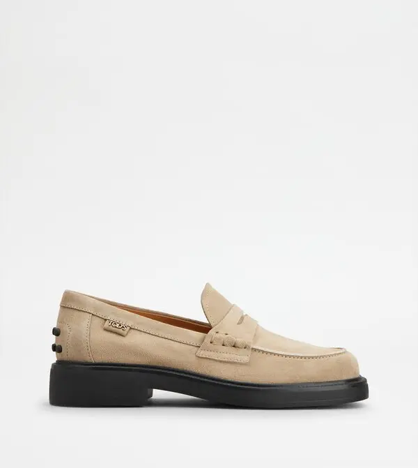 TOD'S Suede Loafers - Beige