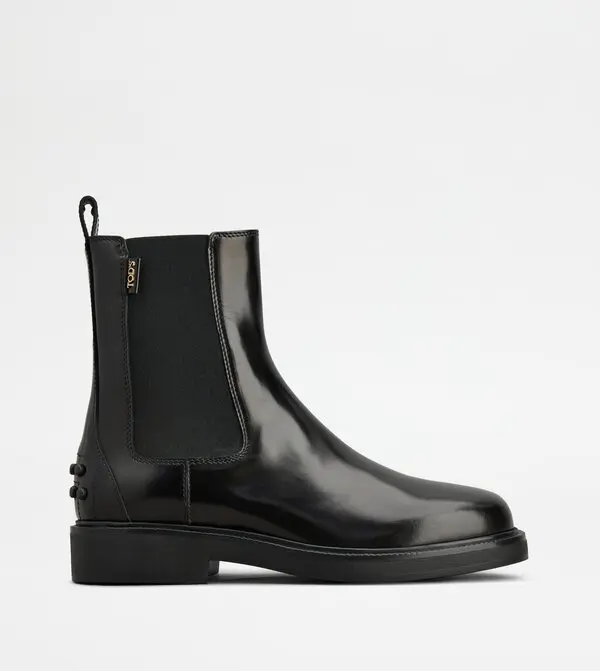 TOD'S Leather Ankle Boots - Black