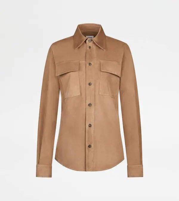 TOD'S Suede Pashmy Shirt - Beige