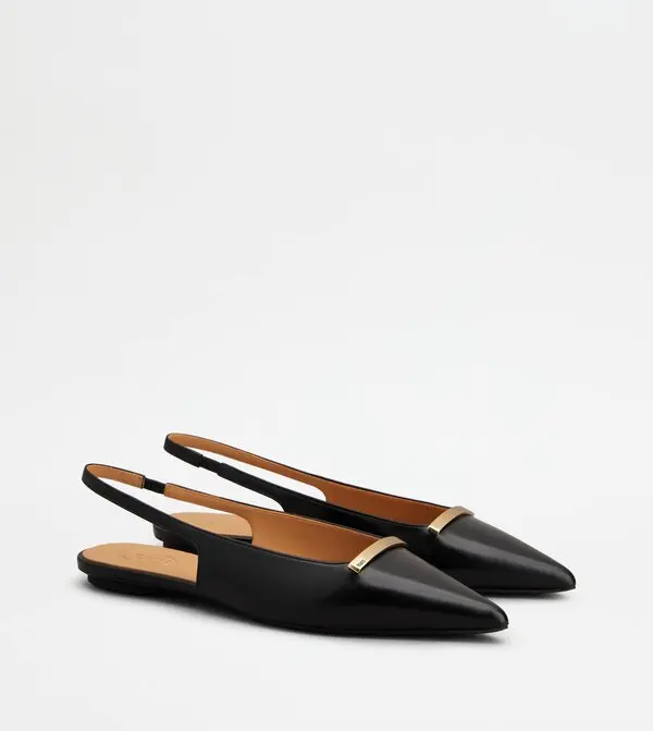 TOD'S Slingback Leather Ballerinas