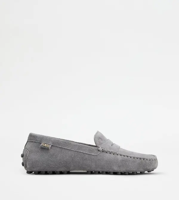 TOD'S Gommino Suede Loafers - Grey