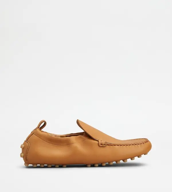 TOD'S Glove Gommino Leather Loafers - Brown