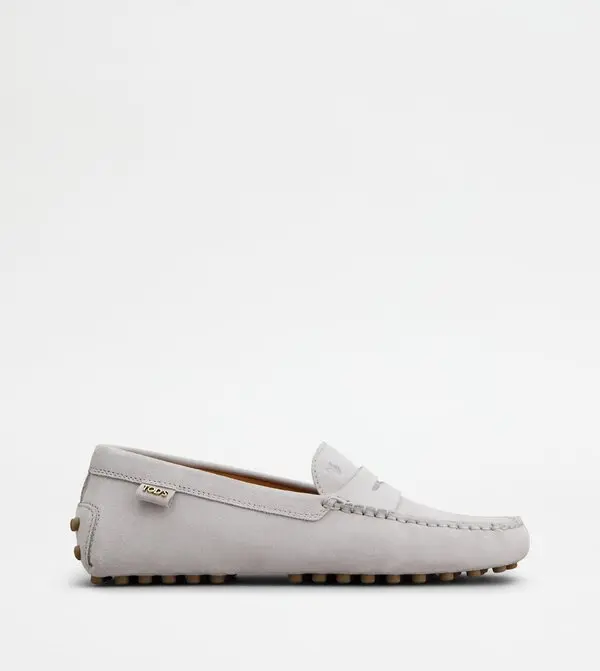 TOD'S Gommino Suede Loafers - Grey