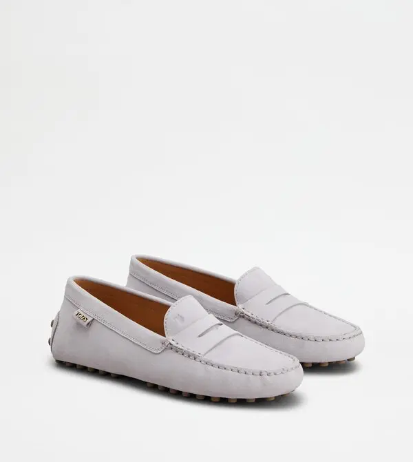TOD'S Gommino Suede Loafers - Grey