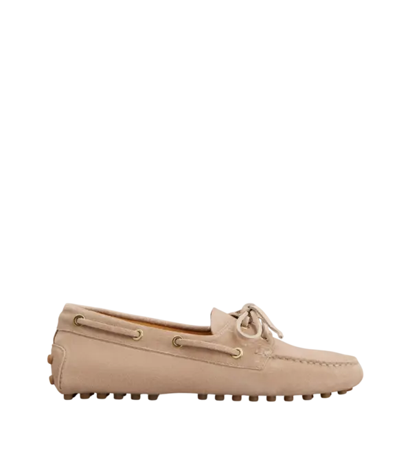TOD'S Gommino Suede Boat Loafers - Pink