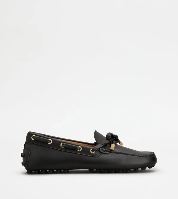 TOD'S Gommino Leather Loafers - Black