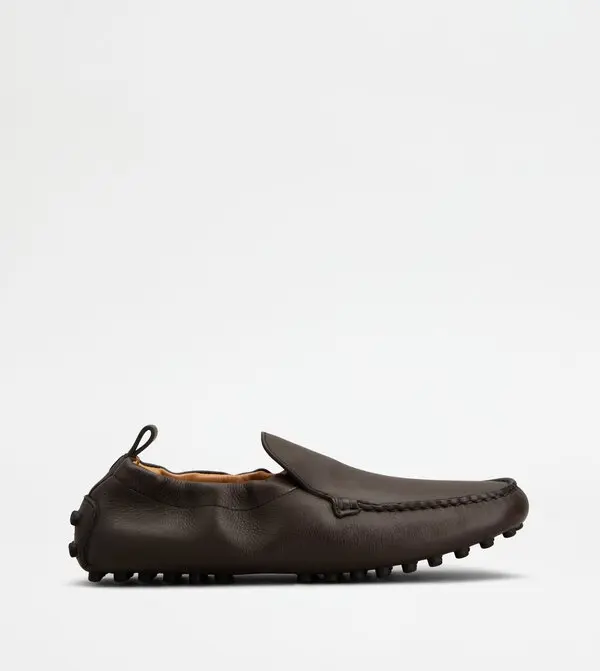 TOD'S Glove Gommino Leather Loafers - Brown