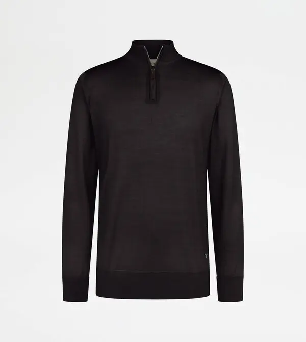 TOD'S Half-neck Pullover In 15 Micron Merino Wool - Grey