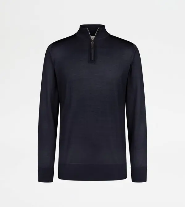 TOD'S Half-neck Wool Pullover - Blue