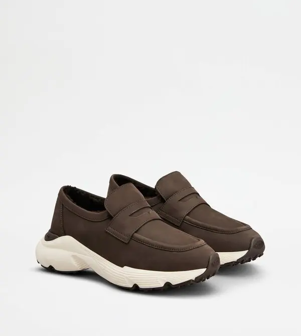 TOD'S Sporty Loafers In Nubuck With Shearling Lining